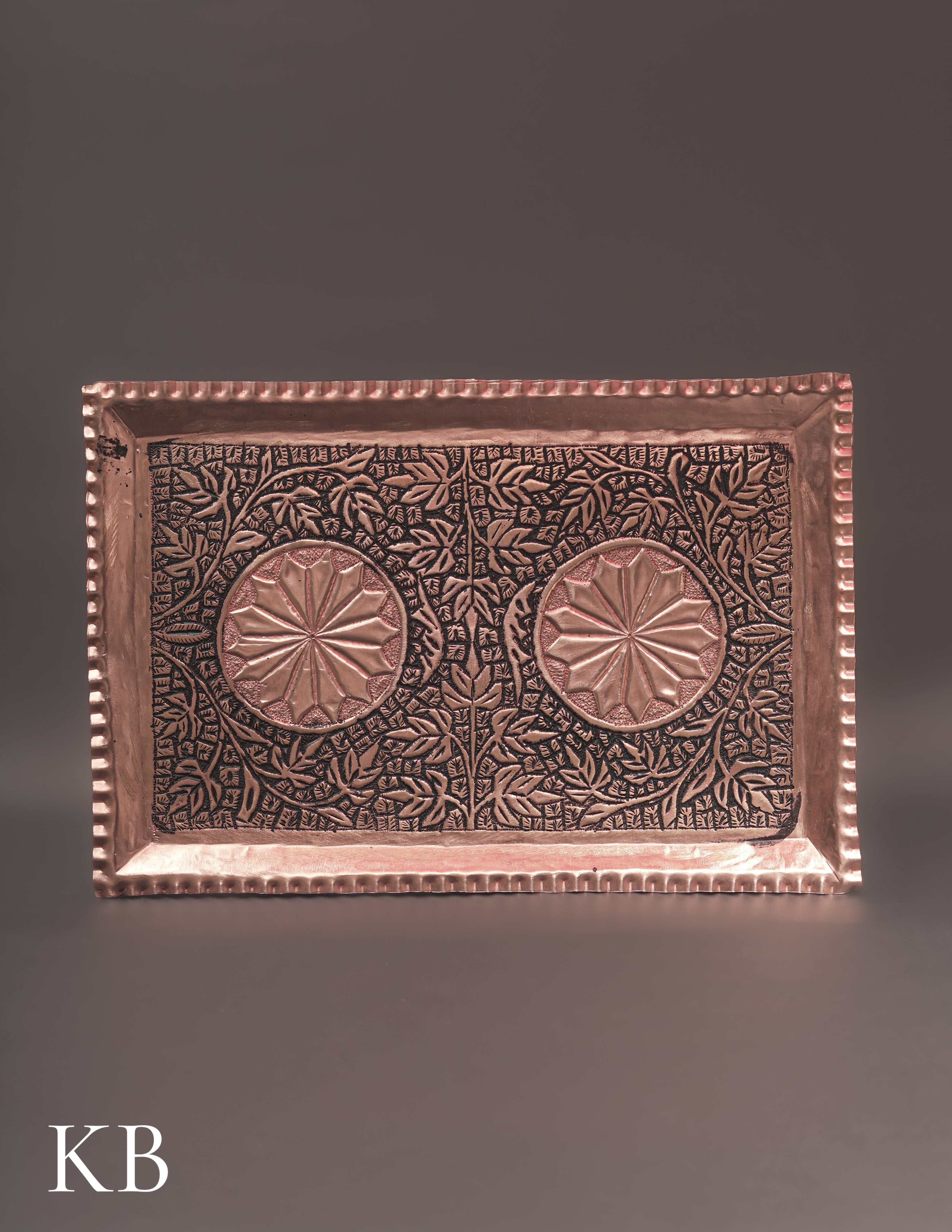 Kashmiri Copperware Serving Tray – Artisan-Made | Handcrafted Heritage – KashmirBox.com