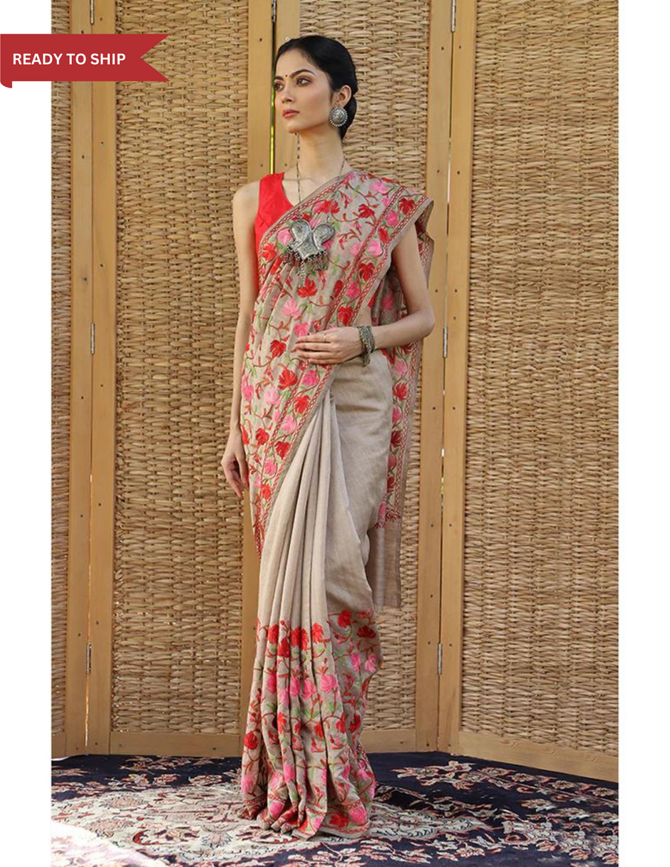 Embroidery Sarees | Buy Chiffon Sarees Online | KashmirBox – KashmirBox.com