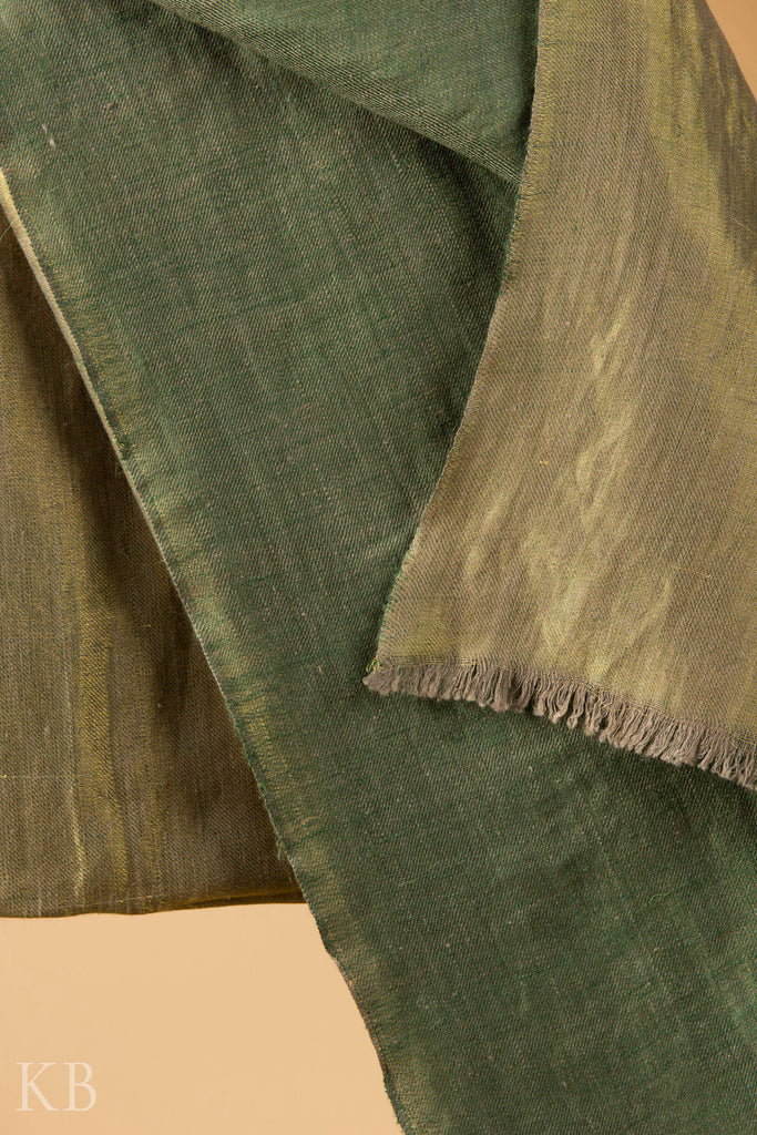 Olive Golden Reversible Pashmina Shawl | KashmirBox.com