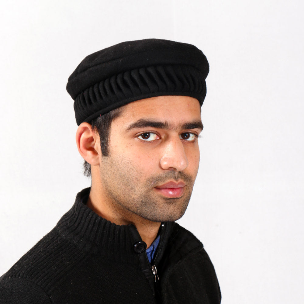 Buy online Black Twisted Pakol Cap at cheapest price in India at ...