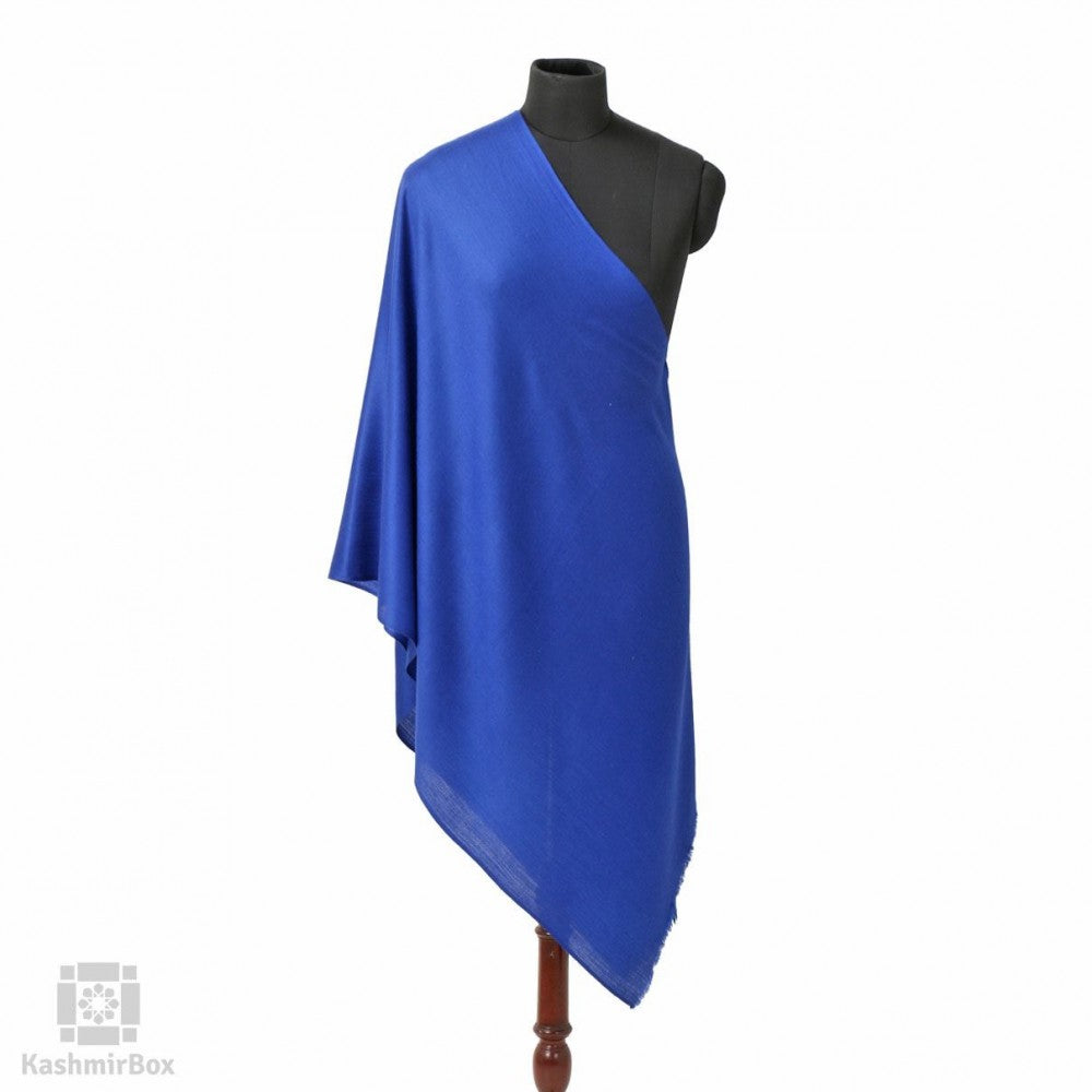 Admiral Blue Basic Woolen Shawl | KashmirBox.com