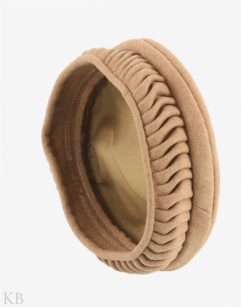 Buy Fawn Pleated Woolen Pakol Cap | Kashmir Box | Winter Caps ...